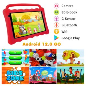 BYYBUO Kids Tablet, 7 Inch Android 12.0 GO Tablet for Kids, 2GB+32GB ROM, HD Eye Protection Screen Toddler Tablets with Shockproof Case, Parental Control,The Best Gift for Children(7 Colors)