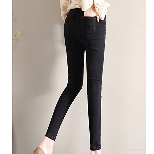 Maiyifu-GJ Women's High Waist Skinny Ankle Jeans Casual Slimming Pencil Denim Pants Juniors Slim Fit Washed Stretch Jean (Black,31)