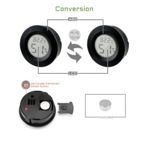 3-Pack Mini Hygrometer Thermometer Meter Digital LCD Monitor Indoor Room Round Humidity Temperature Gauge for Humidors Home Greenhouse Babyroom Reptile Incubator， Monitor