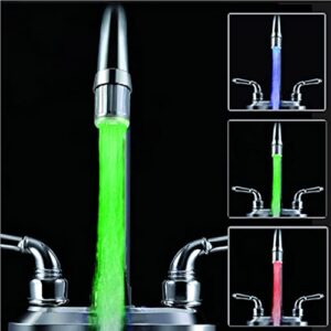 3 Color LED Light Water Faucet, Bathroom Faucet, Changing Glow Temperature Sensor Shower Stream Water Faucet Tap for Kitchen and Bathroom