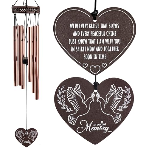 SOULSCAPE Memorial Wind Chime - 29" Sympathy Wind Chime for Loss of Loved One - Memorial Gift for Loss of Mother, Father, Son & Grieving Loved Ones - Unique Sympathy Windchime in Memory of a Loved One