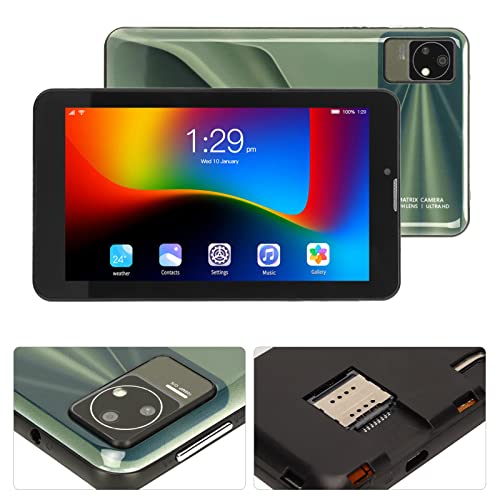 7 Inch Calling Tablet Expandable Up to 128GB Green HD Tablet 100240V to Play Games for 10.0 (US Plug)