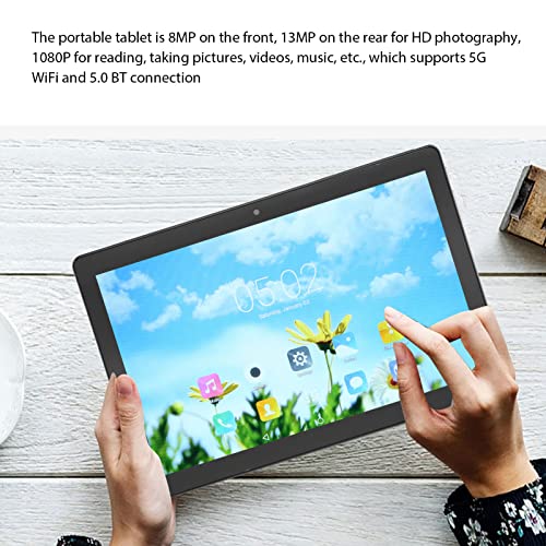 Naroote Tablet, Processor CPU Octa Core 2.4G 5G WiFi 6G RAM 128G ROM 10.1 Inch Home Travel Tablet (Black)