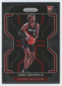 2021-22 panini prizm #291 greg brown iii portland trail blazers rc rookie nba basketball base trading card