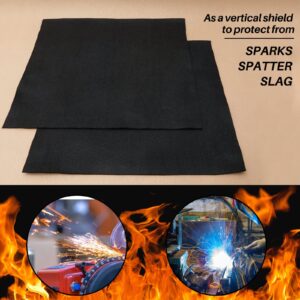 8 Pcs High Temp Welding Blanket Fireproof Carbon Felt 20" x 20" x 1/7" Thickness Flame Retardant Fabric up to 1800°f Fireproof Fabric Fire Retardant Blanket for Glass Blowing Camp Stove Grill