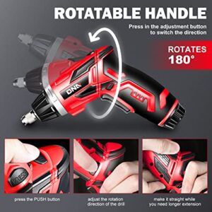 ‎DNA MOTORING TOOLS-00237 Rechargeable 3.6V Cordless Electric Screwdriver Tool Kit with LED Worklight, Red