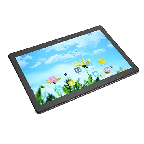 10.1 Inch Tablet, 1960x1080 IPS 6G RAM 128G ROM 2.4G 5G WiFi Home Travel Tablet (Black)