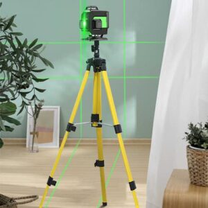 16 Line Laser Level 360 Self Leveling 4 x 360° Cross Line Laser Four Brightness Adjustment Horizontal Vertical Laser with Remote Control with 1m Level Triangle Bracket