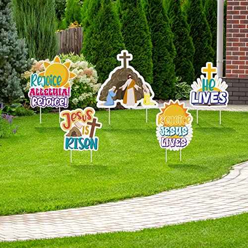 Spiareal 5 Pcs Day of the Dead Yard Signs Dia De Los Muertos Outdoor Lawn Decorations Day of the Dead Decor Sugar Skull Yard Signs with Stakes for Halloween Mexican Fiesta Lawn Decorations