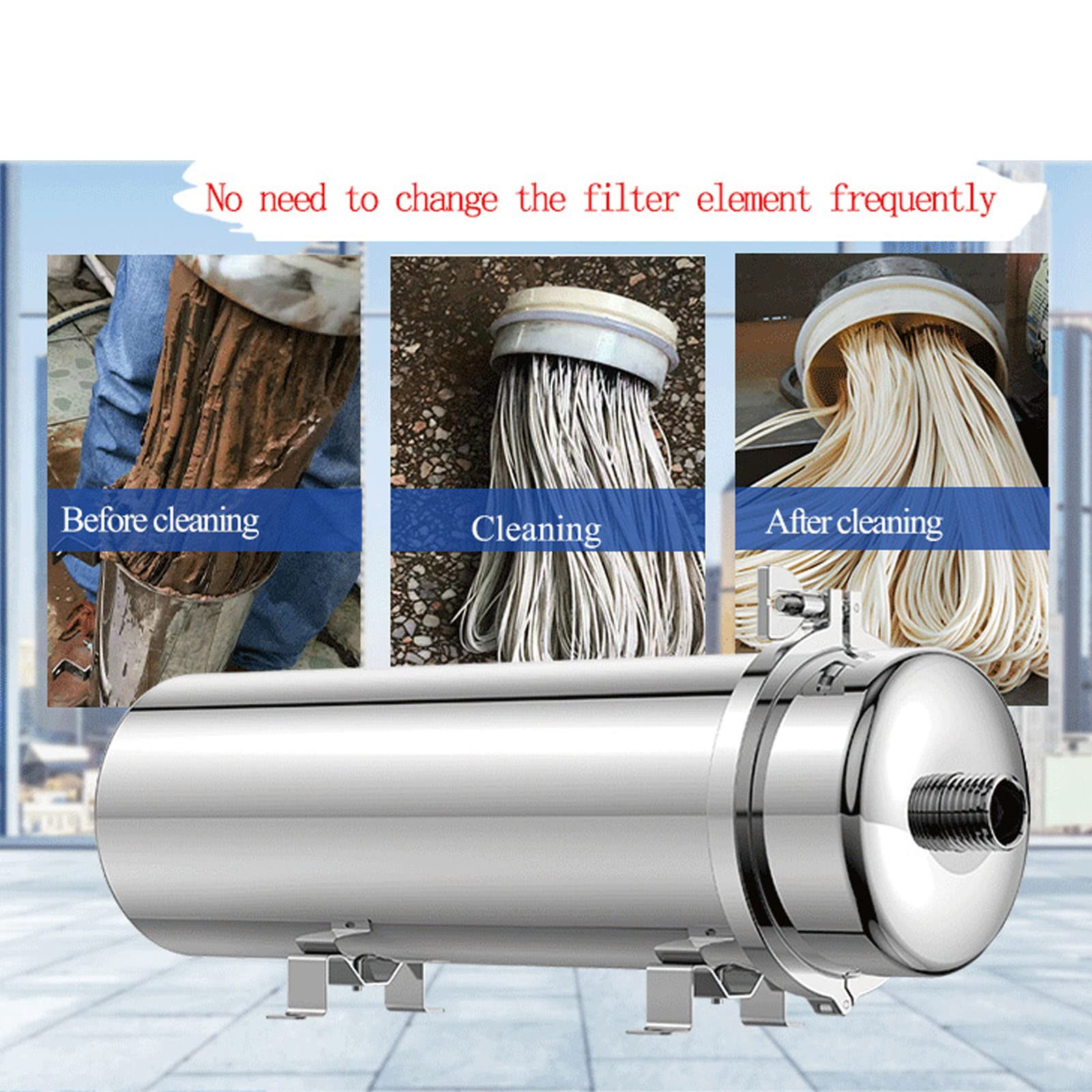 LGXEnzhuo 304 Stainless Steel Ultra-Filtration Membrane Filter External Pressure Water Purifier Filter PVDF Ultra-Filtration Membrane 1000L