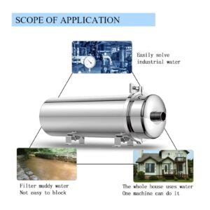 LGXEnzhuo 304 Stainless Steel Ultra-Filtration Membrane Filter External Pressure Water Purifier Filter PVDF Ultra-Filtration Membrane 1000L