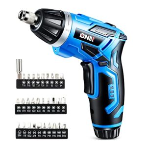 ‎dna motoring tools-00236 rechargeable 3.6v cordless electric screwdriver tool kit with led worklight, blue