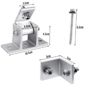 Solar Panel Mounting Brackets - Adjustable Solar Panel Tilt Mount Stand Bracket Support 50W 100W 150W 200W 300W 400W Solar Panels for RV, Roof, Boat, Shed, Off-Grid Systems and Any Flat Surface