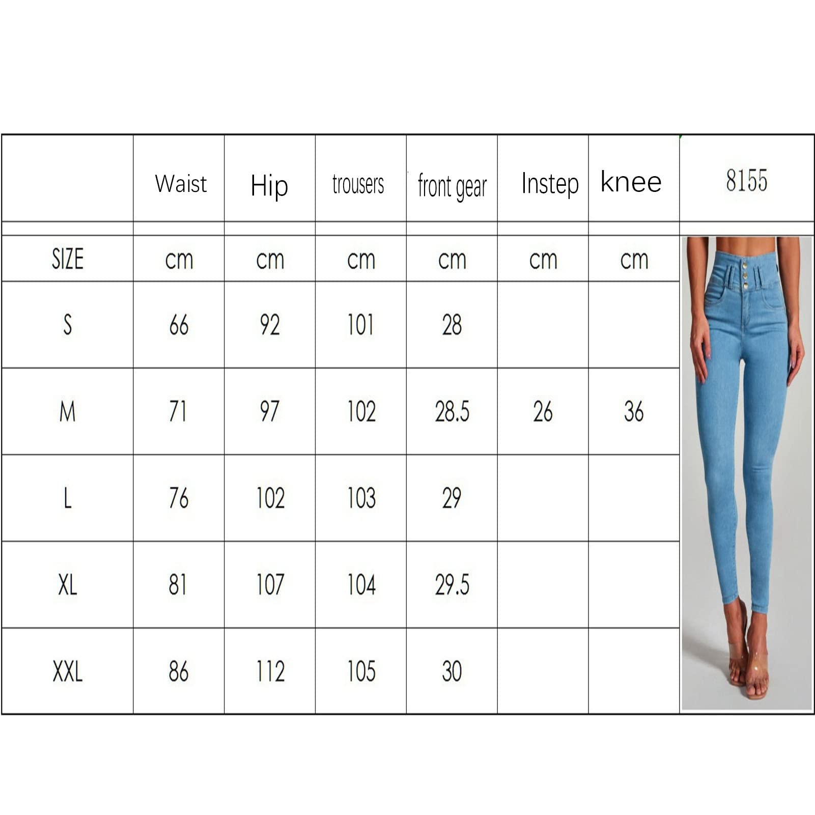 Butt Lifting Jeans for Women 3 Buttons High Waist Slimming Skinny Jean Classic Stretch Slim Fit Denim Pants (Blue,Medium)