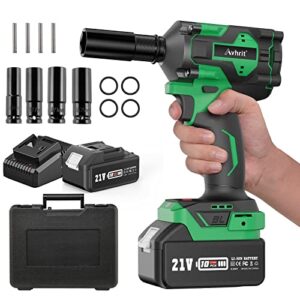 avhrit impact wrench with a battery, 650nm/479ft-lbs impact wrench 1/2, cordless compact impact wrench, brushless impact driver kit for car tires home