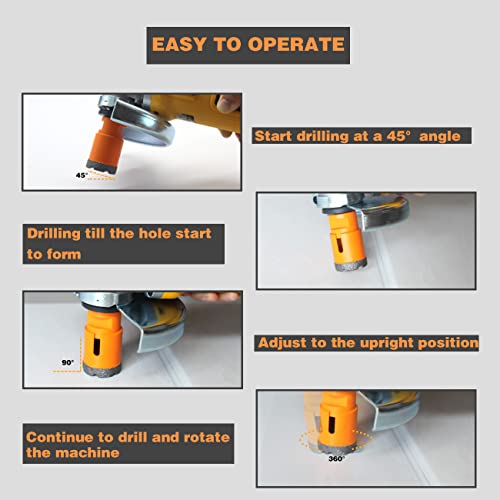 BeQell Diamond Core Drill Bit, 1 1/2 Inch Laser Welded 5/8-11 Thread Dry Granite Hole Saw for Marble Solid Block Stone Reinforced Concrete Quartz Countertop Hole Drilling(38mm)