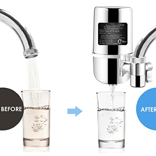 Rehomy Faucet Mount Water Filtration System Faucet Water Filter Tap Water Purifier Reduces Impurities Chlorine Heavy Metals Bad Taste