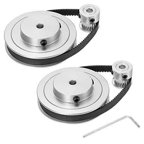 MECCANIXITY Timing Pulley 20&80 Teeth 5mm Bore Synchronous Wheel with Belt and Wrench for 3D Printer, CNC Machine