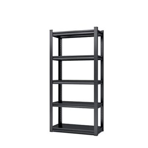 FRITHJILL 5 -Tier Adjustable Heavy Duty Metal Garage Shelving, Multipurpose Storage Shelf Unit Organizer, Black