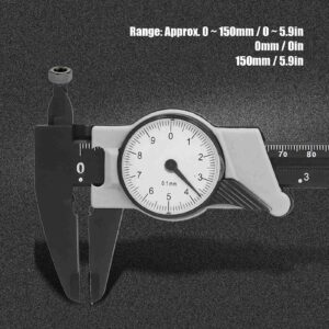 0-6“ Dial Caliper, Dial Vernier Caliper ABS Portable Metric Sliding Gauge Ruler Measuring Tool for School Laboratory Jewelry