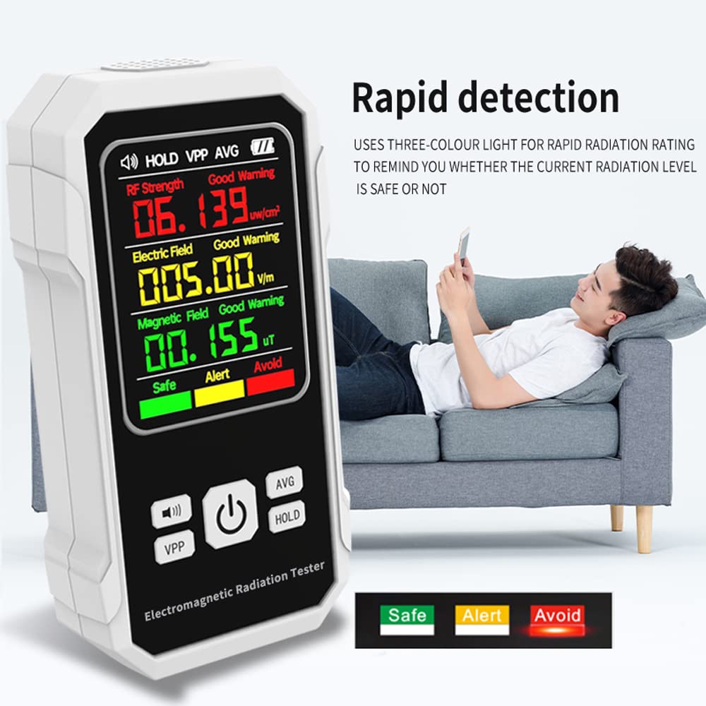 Multifunctional Electroic Radiation Detector Electric Field Intensity Tester Magnetic-Field Intensity Test Meter RF Strength Detection Device with Sound Alarm Function