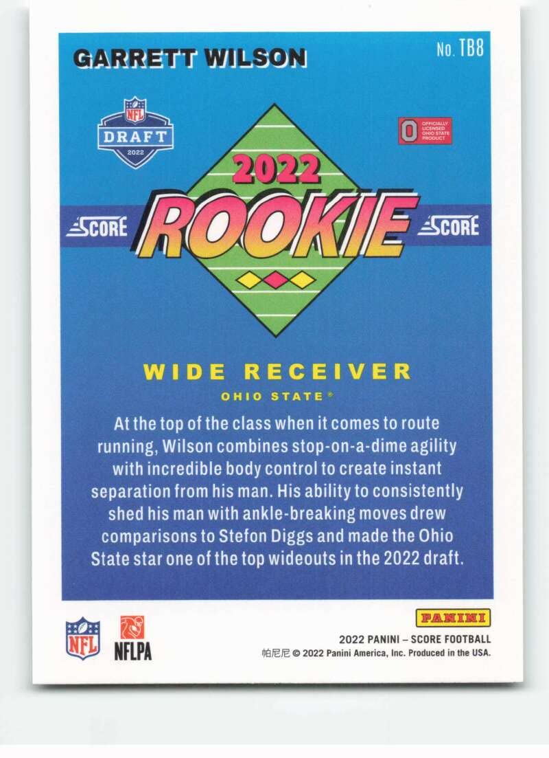 2022 Score 1992 Throwback Rookie #8 Garrett Wilson NM-MT Ohio State Buckeyes Football NFL