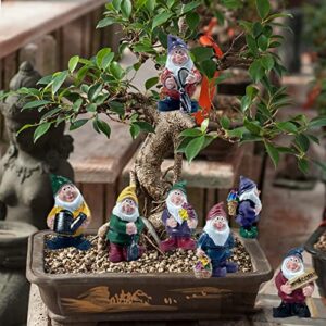 Wetufin - 16pcs Miniature Funny Garden Drunk Gnomes Mini Funny Creative Dwarf Garden Gnome Statues Decoration for Indoor Outdoor Yard Patio Bonsai Potted Plants Landscape Desk Decor, Gift for Kids