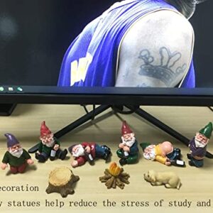 Wetufin - 16pcs Miniature Funny Garden Drunk Gnomes Mini Funny Creative Dwarf Garden Gnome Statues Decoration for Indoor Outdoor Yard Patio Bonsai Potted Plants Landscape Desk Decor, Gift for Kids