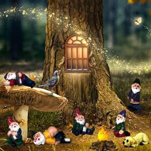 Wetufin - 16pcs Miniature Funny Garden Drunk Gnomes Mini Funny Creative Dwarf Garden Gnome Statues Decoration for Indoor Outdoor Yard Patio Bonsai Potted Plants Landscape Desk Decor, Gift for Kids