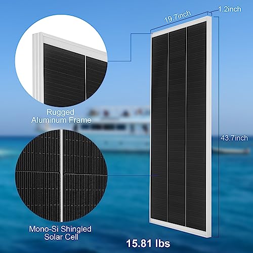 KAUWOX 100 Watt 12V Mono-Si Shingled Solar Panel Kit with 10A PWM Charge Controller 22% High Efficiency PV Module Power Charger for RV Boat Farm Off Grid System Power Supplies