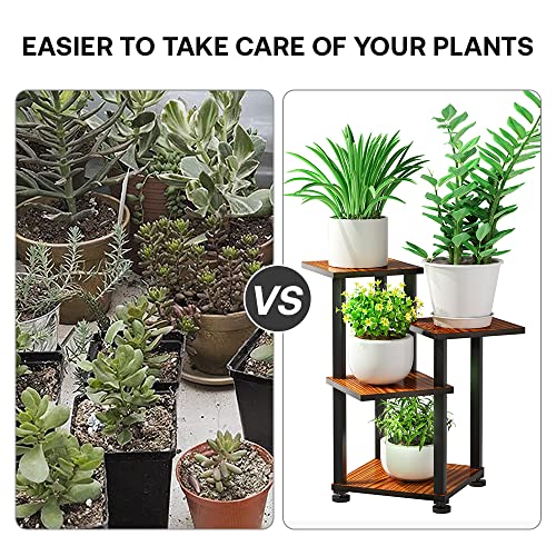 IXP Plant Stand Plant Shelf 4 Tier 4 Potted Plant Stands Indoor Corner Plant Stand Flower Stand Plant Display Shelf 21.7'' Tall Plant Stand for Multiple Plants plant holders indoor stand for Indoor