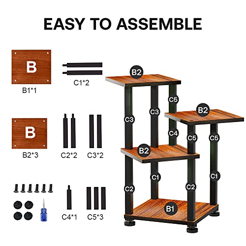 IXP Plant Stand Plant Shelf 4 Tier 4 Potted Plant Stands Indoor Corner Plant Stand Flower Stand Plant Display Shelf 21.7'' Tall Plant Stand for Multiple Plants plant holders indoor stand for Indoor