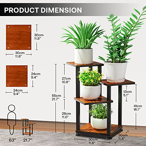 IXP Plant Stand Plant Shelf 4 Tier 4 Potted Plant Stands Indoor Corner Plant Stand Flower Stand Plant Display Shelf 21.7'' Tall Plant Stand for Multiple Plants plant holders indoor stand for Indoor