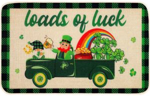 tieshankao st patricks day gnome doormat decorations-shamrock leprechaun lucky door mat rug irish saint patty's decor for the home bathroom