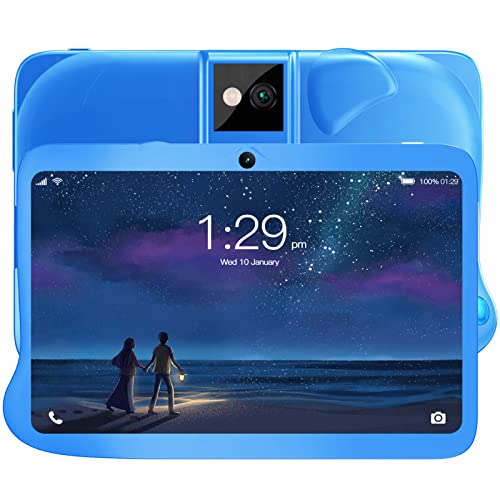 Qinlorgo Kids Tablet, 8 Core HD Tablet US Plug 100240V with Bracket for 10.0 for Reading (Blue)