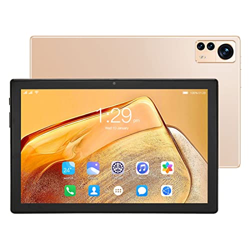 Qinlorgo 10 Inch Tablet, 4G 5GWiFi Dual SIM Dual Speaker Outdoor Tablet (US Plug)