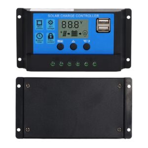 12v 24v solar panel controller mppt solar controller photovoltaic regulator lcd display mppt solar charger aluminum alloy shell (100a)