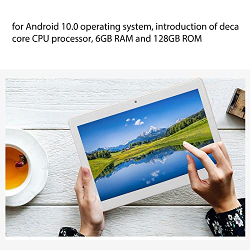 Garsentx Tablet for Portable Entertainment, 10.1in Tablet, 6GB RAM 128GB, 1080p HD IPS Display, Deca Cores Processor, 2.4G 5G WiFi, Android 10.0, 8800mAh,WiFi, Calling Tablet, Rose(US)