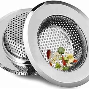 KPELA HOME 2PCS Kitchen Sink Strainer Stainless Steel - Upgrade 304 Never Rust - Kitchen Sink Strainer Basket - Food Catcher for Kitchen Sinks - Garbage Disposal Strainer - Large Rim 4.5"