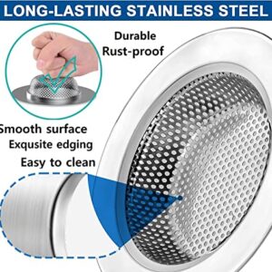 KPELA HOME 2PCS Kitchen Sink Strainer Stainless Steel - Upgrade 304 Never Rust - Kitchen Sink Strainer Basket - Food Catcher for Kitchen Sinks - Garbage Disposal Strainer - Large Rim 4.5"