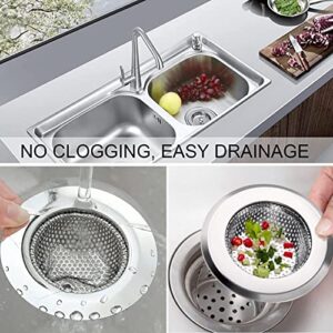 KPELA HOME 2PCS Kitchen Sink Strainer Stainless Steel - Upgrade 304 Never Rust - Kitchen Sink Strainer Basket - Food Catcher for Kitchen Sinks - Garbage Disposal Strainer - Large Rim 4.5"