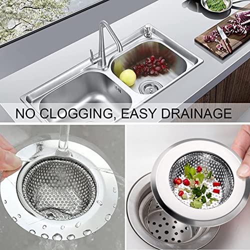 KPELA HOME 2PCS Kitchen Sink Strainer Stainless Steel - Upgrade 304 Never Rust - Kitchen Sink Strainer Basket - Food Catcher for Kitchen Sinks - Garbage Disposal Strainer - Large Rim 4.5"