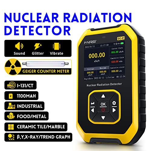 Sutlumisi Geiger Counter Nuclear Radiation Detector - Radiation Dosimeter with LCD Display, Portable Handheld Beta Gamma X-ray Rechargeable Radiation Meter, 5 Dosage Units Switched,0.0μSv-500mSv