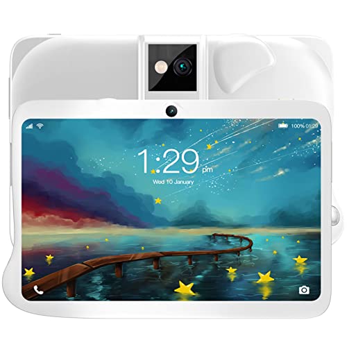 Janzoom Kids Tablet, US Plug 100240V 2.4G 5G WiFi 7in 1960x1080 IPS HD Tablet with Bracket for Reading for 10.0 (White)