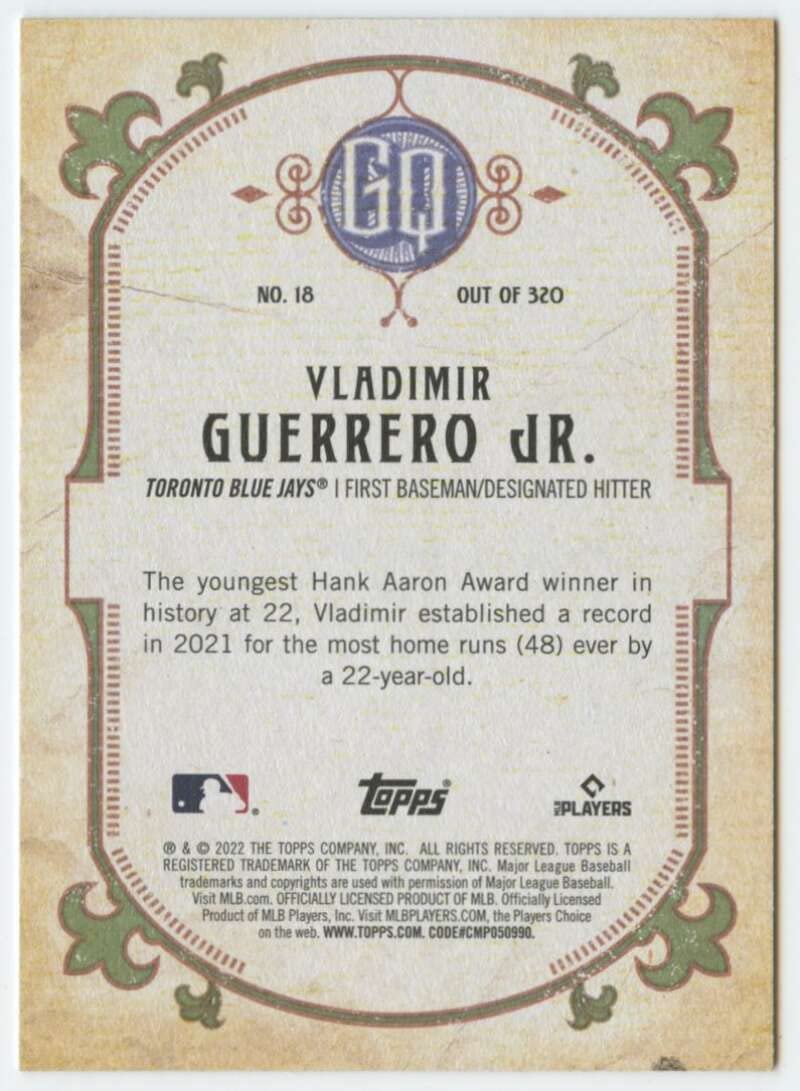 2022 Topps Gypsy Queen #18 Vladimir Guerrero Jr. Toronto Blue Jays Baseball NM-MT