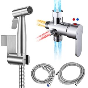 sneatup bidet sprayer set with mixing valve, warm & cold water