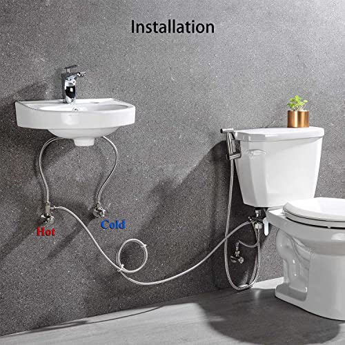 Sneatup Bidet Sprayer Set with Mixing Valve, Warm & Cold Water