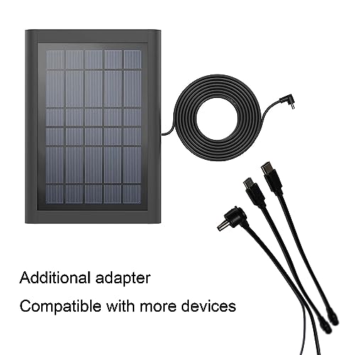 2 Pack Solar Panel for Ring Camera, Rotatable Solar Panel Charger for Ring Stick Up Cam & Spotlight Cam, Reolink Argus Pro, 5V 3W Solar Charging for Ring Outdoor Camera Battery