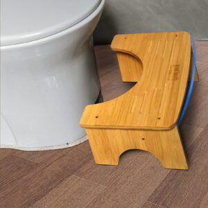 Squat Toilet Stool for Adults,Bamboo Poop Stool for Bathroom Sturdy and fits Easily,Waterproof and Non Slip Squat Stool Adult Bamboo Toilet Stool, 450 lbs Capability(7" Natural Color)