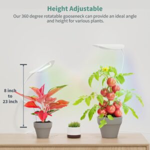 Diivoo Smart Grow Light for Indoor Plants, Full Spectrum Grow Lamp with Stepless Dimming, Bluetooth LED Plant Lights for Home, 360 Spin Gooseneck and Height Adjustable, Automatic Timer